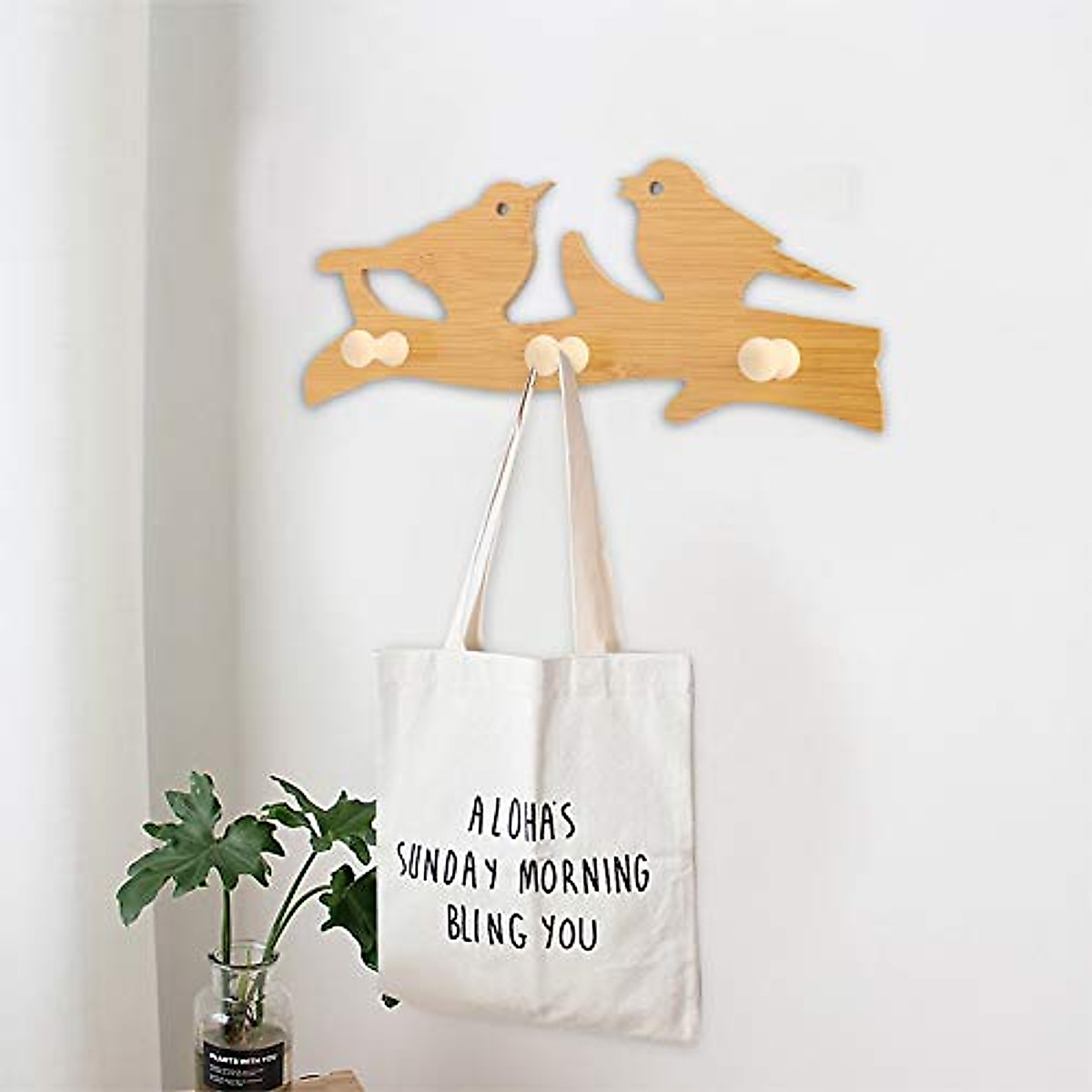 Tyenaza Coat Rack Wall Mounted, Wall Hooks Coat Hooks Towel Hook, Cute Shape 3 Hooks Door Hanger for Home Decorative Wall Hanging Hook (3 Hook Bird)