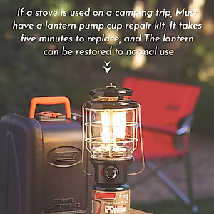 3000005094 For Coleman Lantern Stove Pump Cup Replacement Kit with Leather Pump Cap,Metal Nut and Plastic Cap for Air Seal (Compatible with Coleman Multiple Models)-2 Pack