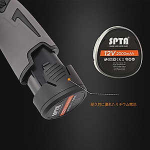 Cordless Car Buffer Polisher, SPTA Polisher with 2Pcs 12V Lithium Rechargeable Battery Brushless Polisher with Variable Speed, Portable Polisher with Polishing Pads Kit For Waxing