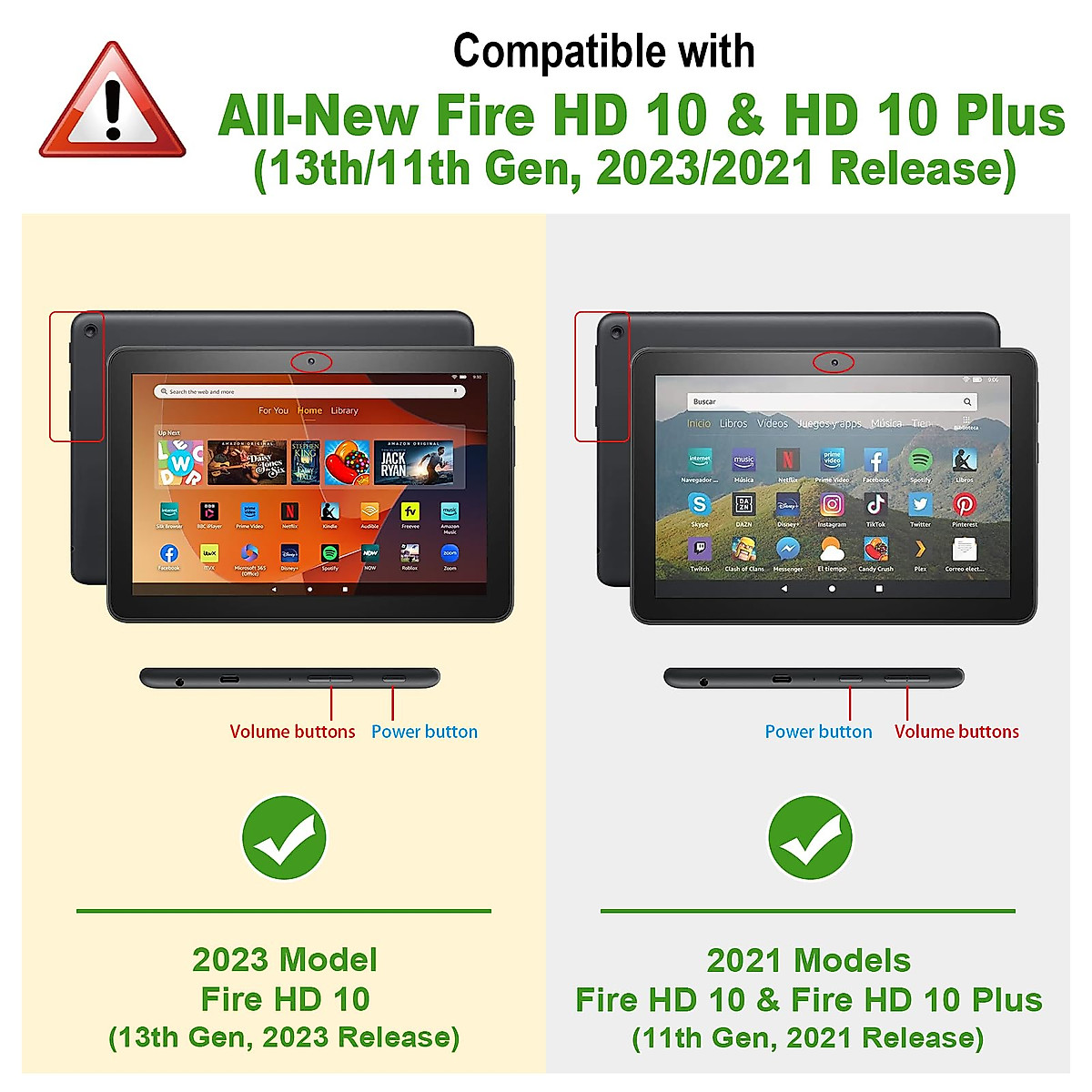 Fintie Folio Case for All-New Amazon Fire HD 10 and 10 Plus Tablet (13th/11th Generation, 2023/2021 Release) 10.1" - Slim Fit Standing Cover with Auto Sleep/Wake, Jungle Night