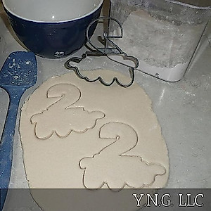 FANCY NUMBER TWO 2 WITH WORD OUTLINE BIRTHDAY ANNIVERSARY COOKIE CUTTER MADE IN USA PR3002