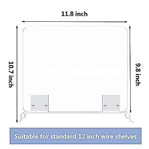 BTSD-home 6 Pack Acrylic Wire Shelf Dividers for Closet Organization Clear Shelf Dividers for Wire Shelves in Bedroom, Kitchen and Office