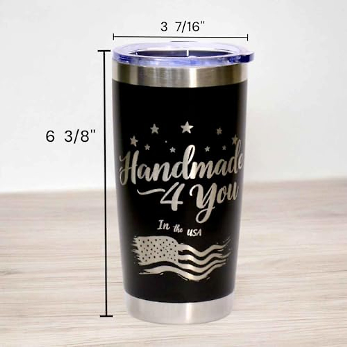 Made4You, 'Dogs Make a House a Home', Laser Engraved Stainless Steel Tumbler, 20 Oz., Dog Theme Gift, Black Color, Gift for Dog Lovers