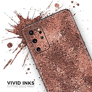 DesignSkinz Rose Gold Liquid Abstract Protective Vinyl Decal Wrap Skin Cover Compatible with The Samsung Galaxy S20 (Screen Trim & Back Glass Skin)