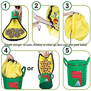 Toy Storage Organizer and Play Mat,Cartoon Storage Bucket Clothes Storage Basket Dirty Clothes Basket Children'S Toy Storage Basket