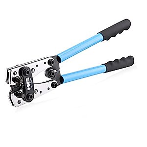 HKS Battery Cable Crimping Tool for AWG 10-1 Copper Ring Terminals, Heavy Duty Crimper for Wire Lugs
