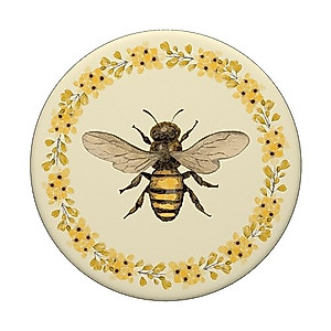 Cute Yellow Bee Bumblebee Honey Aesthetic Flower Beekeeper PopSockets Standard PopGrip