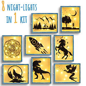 ROMI'S WAY DIY Frame Night Light – Crafts for Girls Ages 6-8-12 – Drawing Arts and Crafts for Kids – DIY Craft Kits for Girls & Boys – Art Supplies Kits for Kids – 6 89 Year Old Girl Gifts