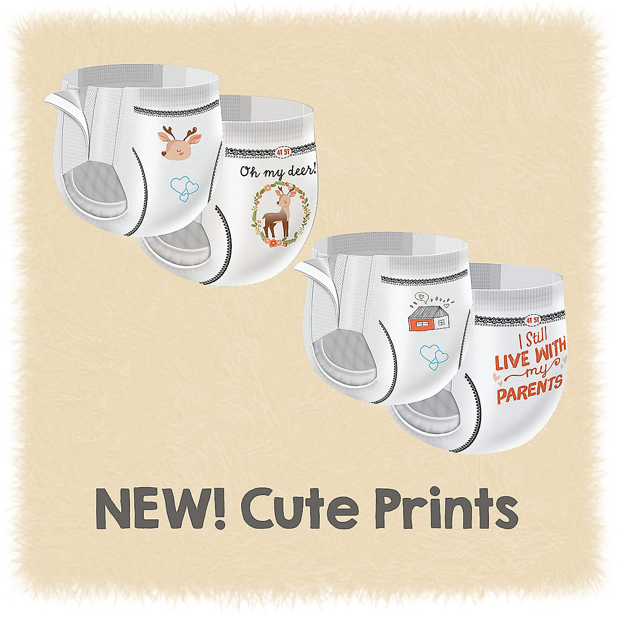 Cutie Girls 4T/5T Refastenable Potty Training Pants, Hypoallergenic with Skin Smart, 76 Count