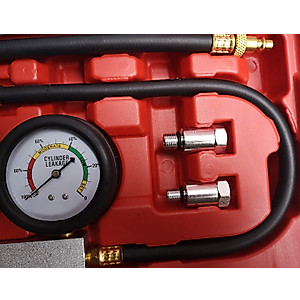 Cylinder Leak Down Tester,Compression Test kit - Engine Cylinder Dual Gauge Leakdown Tester kit Diagnostics Tool.