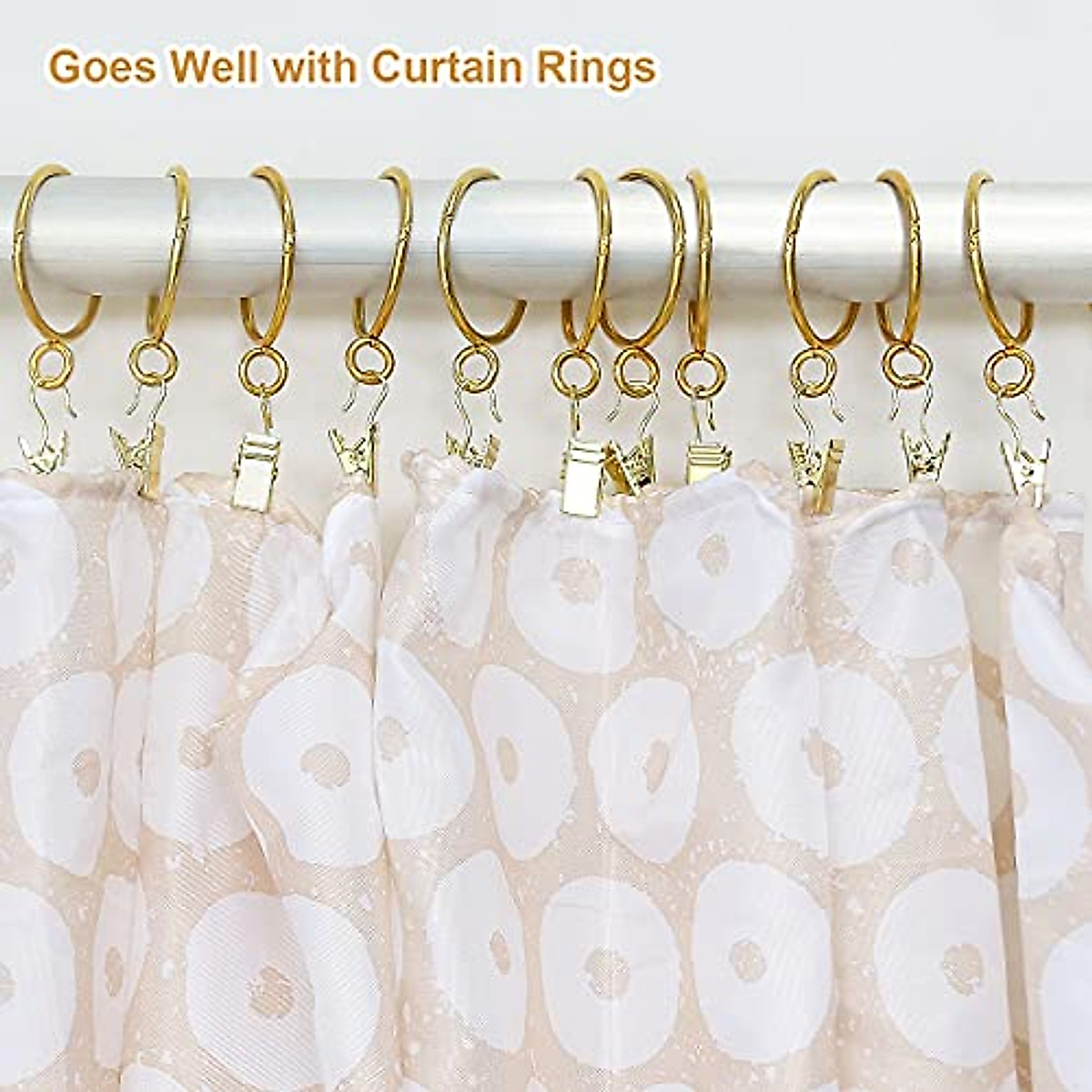 Coideal Small Curtain Clips Gold - 100 Pack Stainless Steel Curtain Hooks for Hanging Party String Lights Indoor, Art Crafts, Christmas Wedding Decoration (Light Gold)
