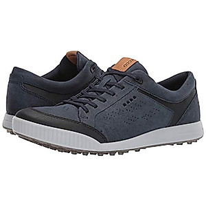 ECCO Men's Street Retro Hydromax Golf Shoe, Marine Camel Nubuck, 6-6.5