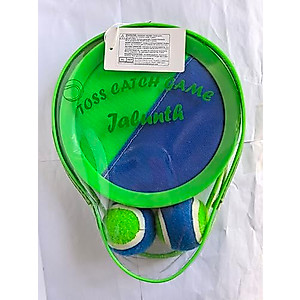 Jalunth Ball Catch Set Games Toss Paddle - Beach Toys Back Yard Lawn Outdoor Pool Backyard Camping Throw Age 3 4 5 6 7 8 9 10 11 12 Years Old Boys Girls Kids Adults Family Outside Easter Gifts Green