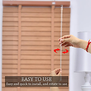 17 Inches Blind Tilt Wand with Hook and Handle, Acrylic Clear Blind Rod Replacement, Blind Opener Stick Long, Vertical Blind Wand Control Part Opener Accessory (2 Sets)