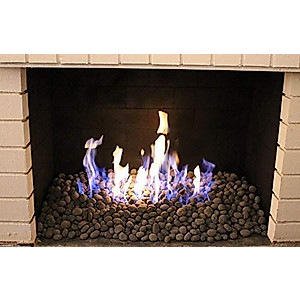 Exotic Fire Glass | Tumbled Black and Gray Lava Pebbles | 25 Pound Bag | 3/4-1 1/4 Inch Pebble Size | Perfect for Any Natural Gas or Propane Outdoor Fire Pit (Black/Gray)