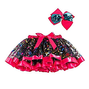 Baby Summer Short Pants 2 to 11 Years Kids Girls Halloween Party Dance Ballet Dress Tulle (Hot Pink, 5-8 Years)