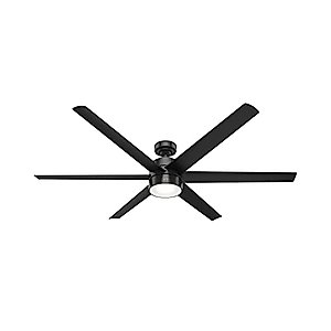 Hunter Fan Company 59628 Solaria Ceiling Fan, 72", Matte Black