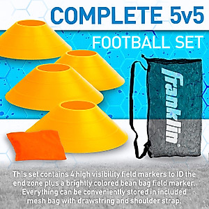 Franklin Sports Flag Football Set - 10 Player Flag Football Belts for Adult + Youth - Equipment Cones + Field Marker Included - 5 v 5 Set