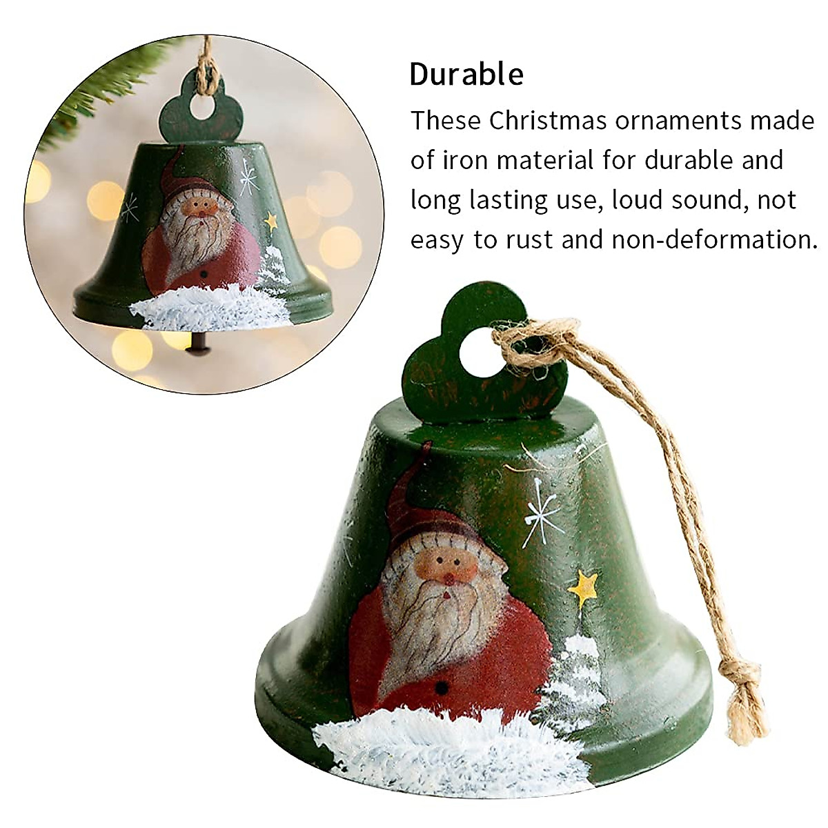 5pcs Christmas Bell, Christmas Jingle Bell Hanging Decoration for Home Garden Christmas Tree Decor(Size:8x8cm)