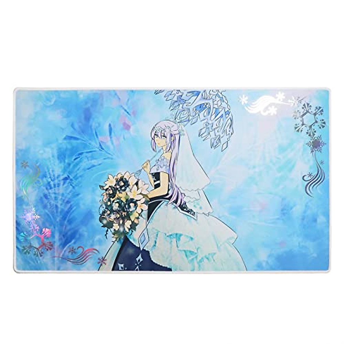 Teardrop The Rikka Queen YGO Foil Playmat Holographic Mat Gaming Competition Pad Mat for TCG CCG Trading Card Game Mat + Playmat Tube