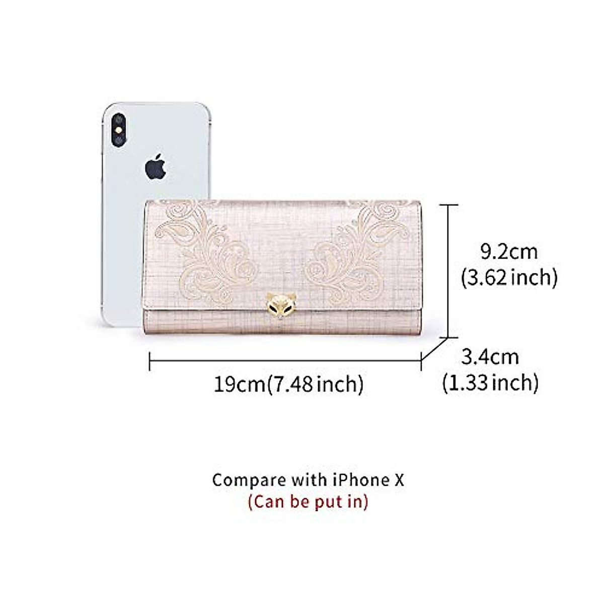 FOXER Leather Totes & Wallets 2 PCS Set, Metallic Handbags with Embroidered Wallets