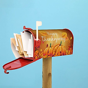 Joyidec Thanksgiving Autumn Pumpkin Mailbox Covers Magnetic Standard Size Waterproof Mailbox Wraps Post Letter Box for Courtyard Garden Yard Fence Decor 21x18 in