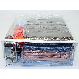 Oreh Homewares X-Large (20" x 23" x 8") Heavy Duty Vinyl Zippered Storage Bags (Clear) for Sweaters, Blankets, Comforters, Bedding Sets (15.9 Gallon) 10-Pack