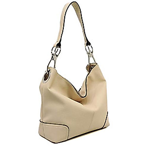 Fashion Hooked Single Strap Classic Hobo Bucket Bag Purse Womens Satchel Classic Handbag (Nude)