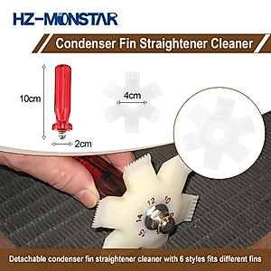 HZ-MONSTAR 4 Pcs Air Conditioner Condenser Fin Cleaning Brush, Coil Condenser Brush AC Fin Comb, Stainless Steel Air Refrigerator Fin Cleaner Whisk Brush Evaporator Radiator Repair Tool