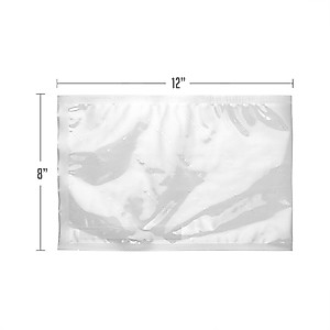 OVENTE Pre-Cut 100 pcs Vacuum Sealer Bags 8” x 12” Works with all Vacuum Sealer Machine, Heavy Duty, BPA-Free for Airtight Food Storage, Meal Prep, Sous Vide, Microwave and Freezer Safe ACPSVPQ100