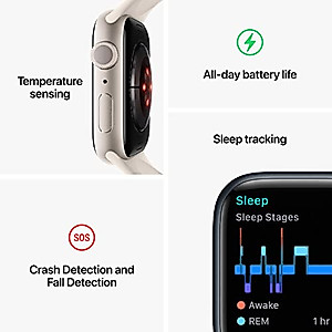 Apple Watch Series 8 (GPS, 41MM) - Midnight Aluminum Case with Midnight Sport Band (Renewed Premium)