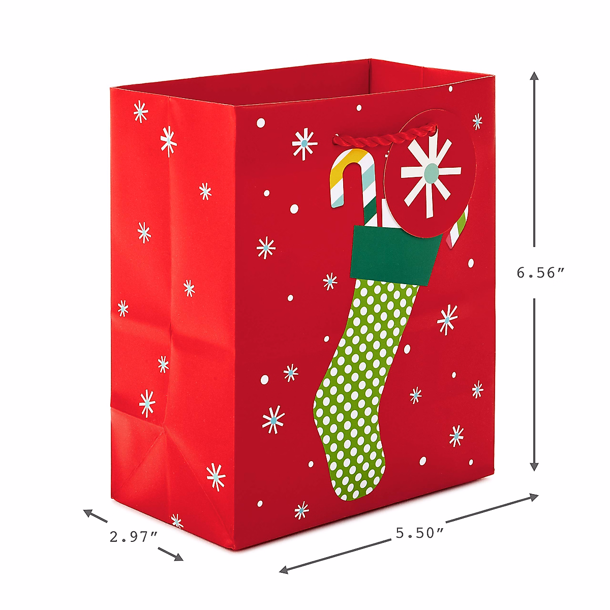 Hallmark 6" Small Christmas Gift Bag Bundle, Festive Holiday (Pack of 8, 4 Designs)