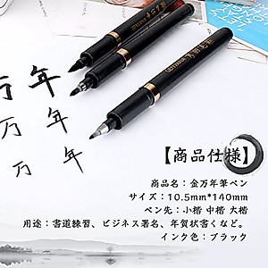 Ink Brush Pen- 3 Size Black Shodo Japanese Chinese Calligraphy Pen for Beginners Writing, Lettering, Signature, Illustration, Design (Pack of 3pcs)