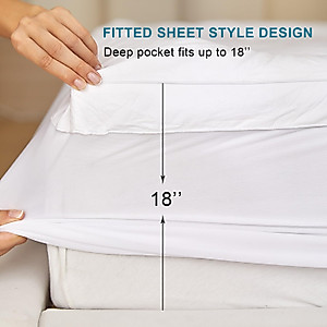 Royoliving Mattress Topper California King Size Mattress Pads Protector Extra Thick Cotton Cover Top Fluffy Soft Elastic 18" Deep Pocket Cooling Breathable (72x84 Inches)