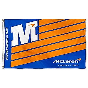 Bayyon Checked Flag MCLAREN Formula 1 Flag 3x5Feet for Car Fans with Brass Grommets
