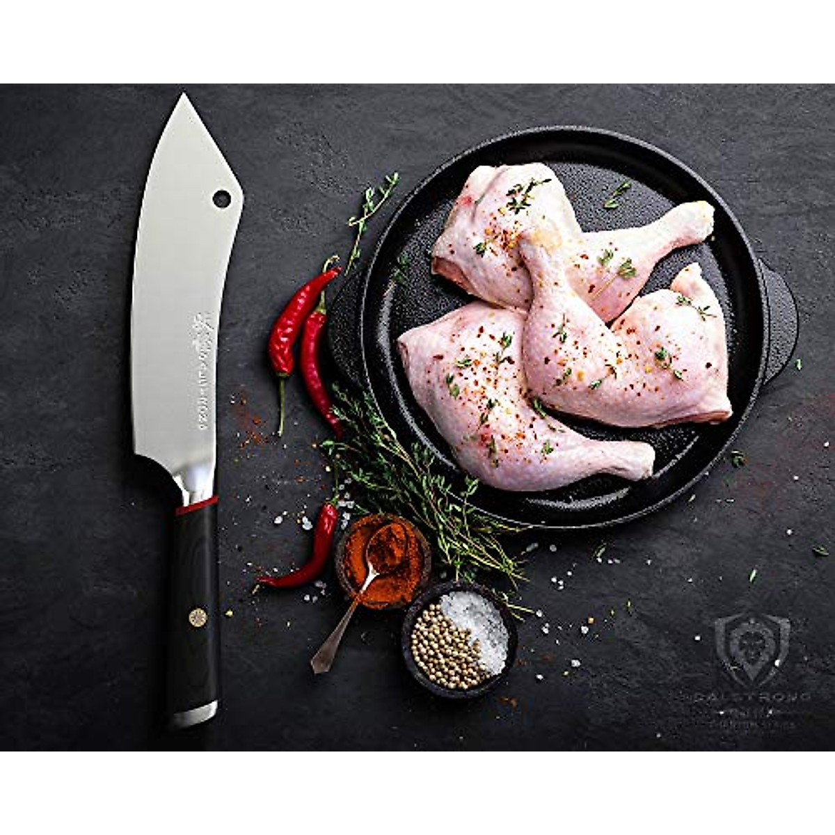 Dalstrong Hybrid Cleaver & Chef Knife - 8 inch - Phantom Series - 'The Crixus' - Japanese High-Carbon AUS8 Steel Kitchen Knife - Pakkawood Handle - Cooking Knife - Sheath Included