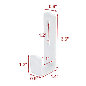 Geesatis Hook Hardware 2 PCS Bed Ladder Hooks Utility Hooks Bunk Bed Ladder Hook Unique Design Heavy Duty Hook Brackets for Bed Decoration Tool, with Mounting Screws, White, Inner Length: 28mm