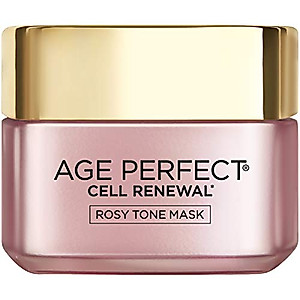 L'Oreal Paris Skincare Age Perfect Rosy Tone Face Mask With Aha and imperial peony for Rosy, Radiant Skin, 1.7 Oz