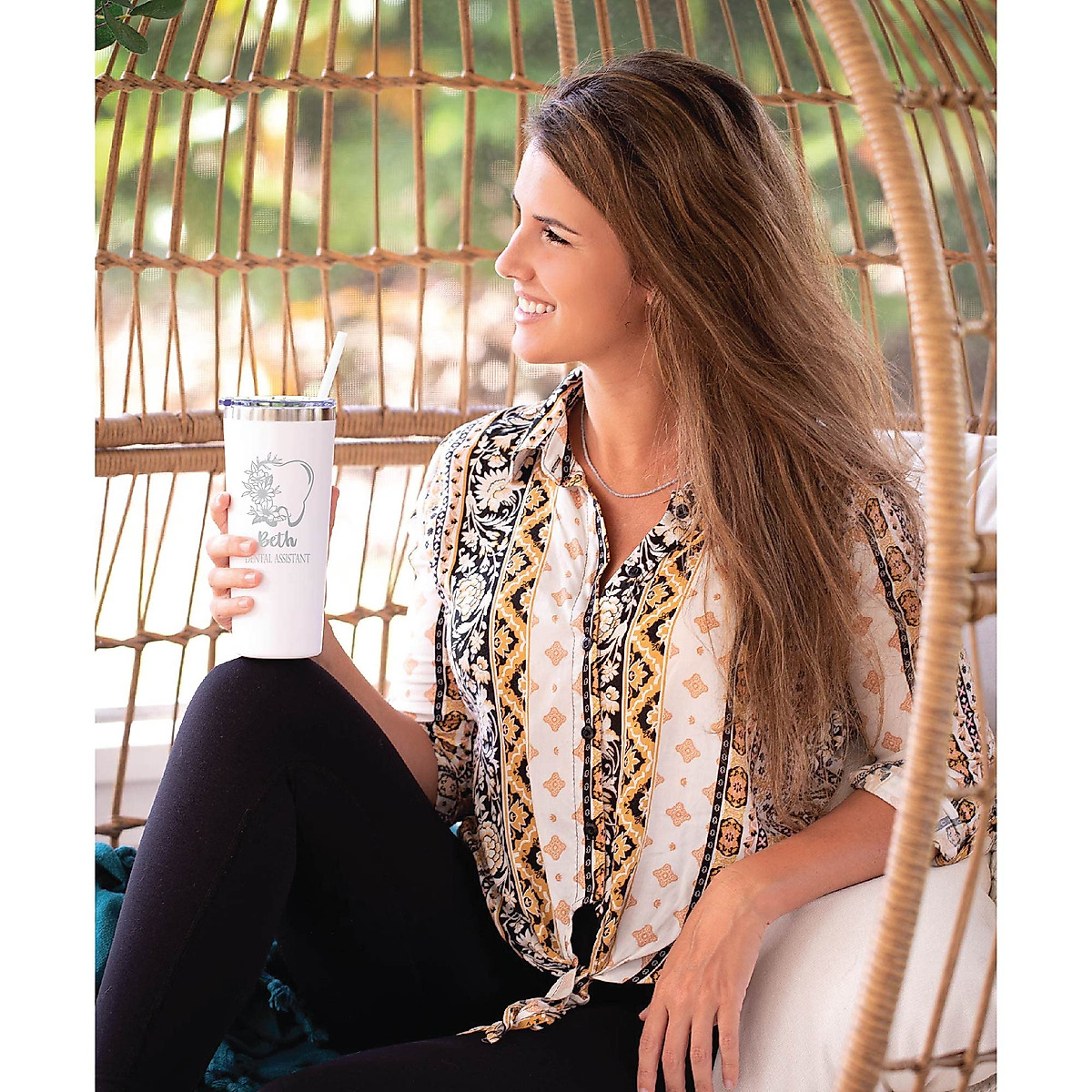 AVITO Personalized Dental Tumbler - 22 oz Tumbler with Lid and Straw - Stainless Steel - Laser Engraved - Vacuum Insulated - Dentist Gift - Dental Hygienist Gift - Dental Tumbler