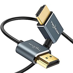 Twozoh Flexible HDMI to HDMI Cable Right Angled 90° 3.3FT, Ultra Thin and Slim HDMI Cord Support 3D/4K@60Hz
