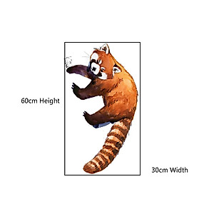 Large Red Panda Wall Decal Peel and Stick for Kids Bedroom Decor, Red Panda Wall Stickers, Red Panda Wall Art Poster, Red Panda Gifts for Kids Girls Boys