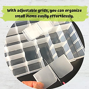 Bead Organizers and Storage - Plastic Compartment Tackle Art Bin Rock Craft Screw Thread Small Parts Collection Box Containers with Lids for Kid 2 Packs 36 Grids