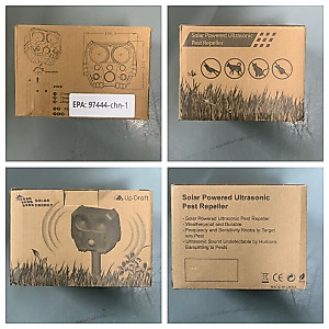 Jahy2Tech Ultrasonic Solar Animal Repeller Outdoor Animal Repellent with Motion Sensor,6 Frequency Setting,Loud Deterrence Sound,16 Flashing Lights,Deer Cat Dog Raccoon Squirrel Deterrent Device