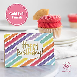 Rileys Rainbow Birthday Cards Assortment, 50-Count | 5 Designs, Wishing Cards for Kids and Adults, Greeting Cards with Envelopes Included, Bulk Variety Pack