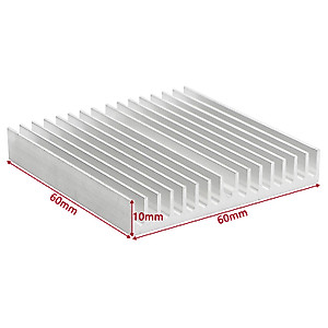 Unxuey 60mm x 60mm x 10mm Aluminum Module Heatsinks Aluminum Profile Heat Sink Cooler Cooling Fin for Power Amplifier Transistor (Pack of 10)