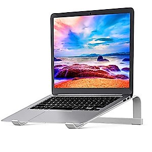 Laptop Stand for Desk，Stable MacBook Pro Stand，Ergonomic Aluminum Computer Riser for 12 13 15 16.2 inch ，Computer Cooling Stand for Mac MacBook Pro Air,HP, Dell, More PC Notebook (Silver)