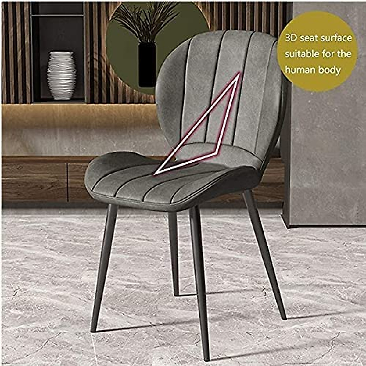 Chairs Chairs Set of 2 Dining Chairs withSeat and Cushioned Backrest Leisure Chairs with Metal Legs for Dining Room and Dining Chairs (Color:Green)