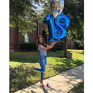 40 Inch Navy Blue 1 Balloon for First Birthday, Blue One 1st Number Balloon Birthday Decorations for Man, 10th 21st, Giant Number 1 Balloon