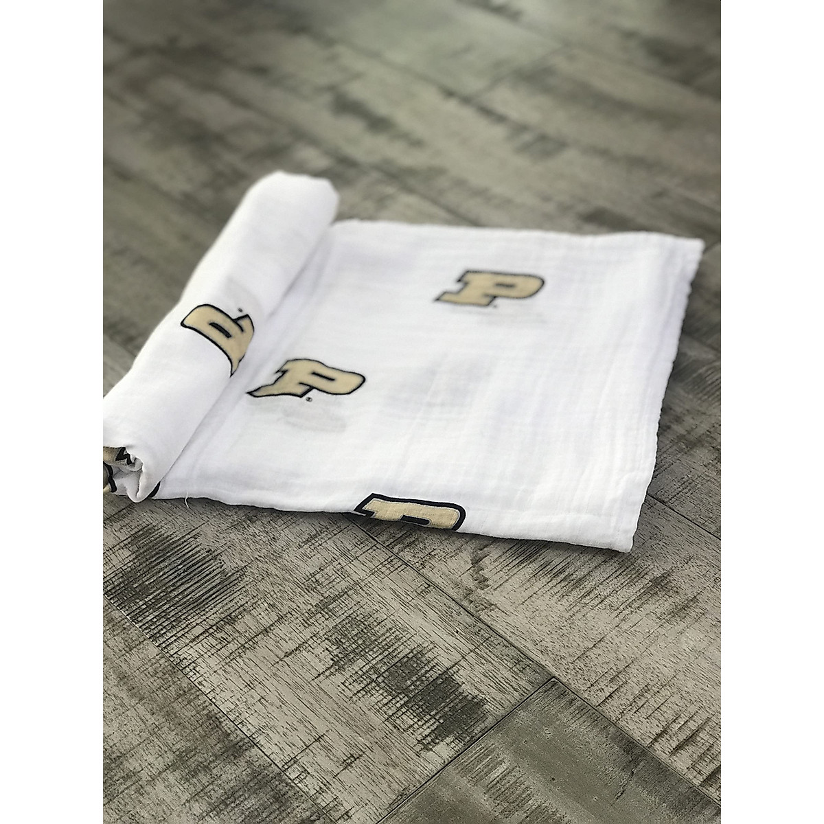 Three Little Anchors Purdue University 100% Cotton Muslin Swaddle Blanket 47x47in