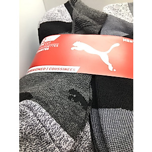 PUMA Mens No Show Low Cut Moisture Control Sport Socks (Shoe Size 7-11) - Black - 12 Pack